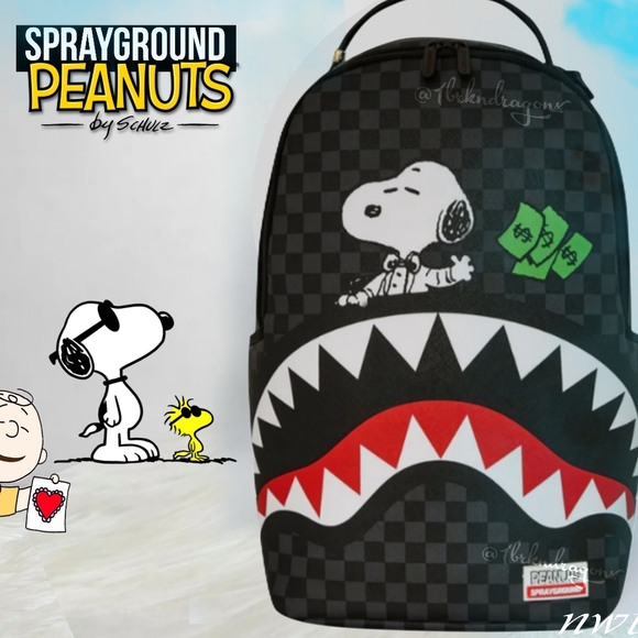 Sprayground | Bags | Sprayground Peanuts Snoopy Cash Out Checkered ...